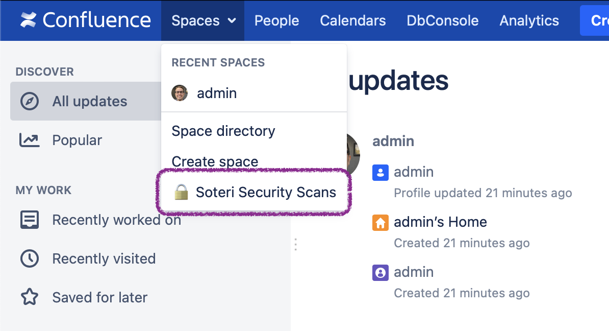 The Soteri Dashboard: Viewing Confluence's Overall Security Status